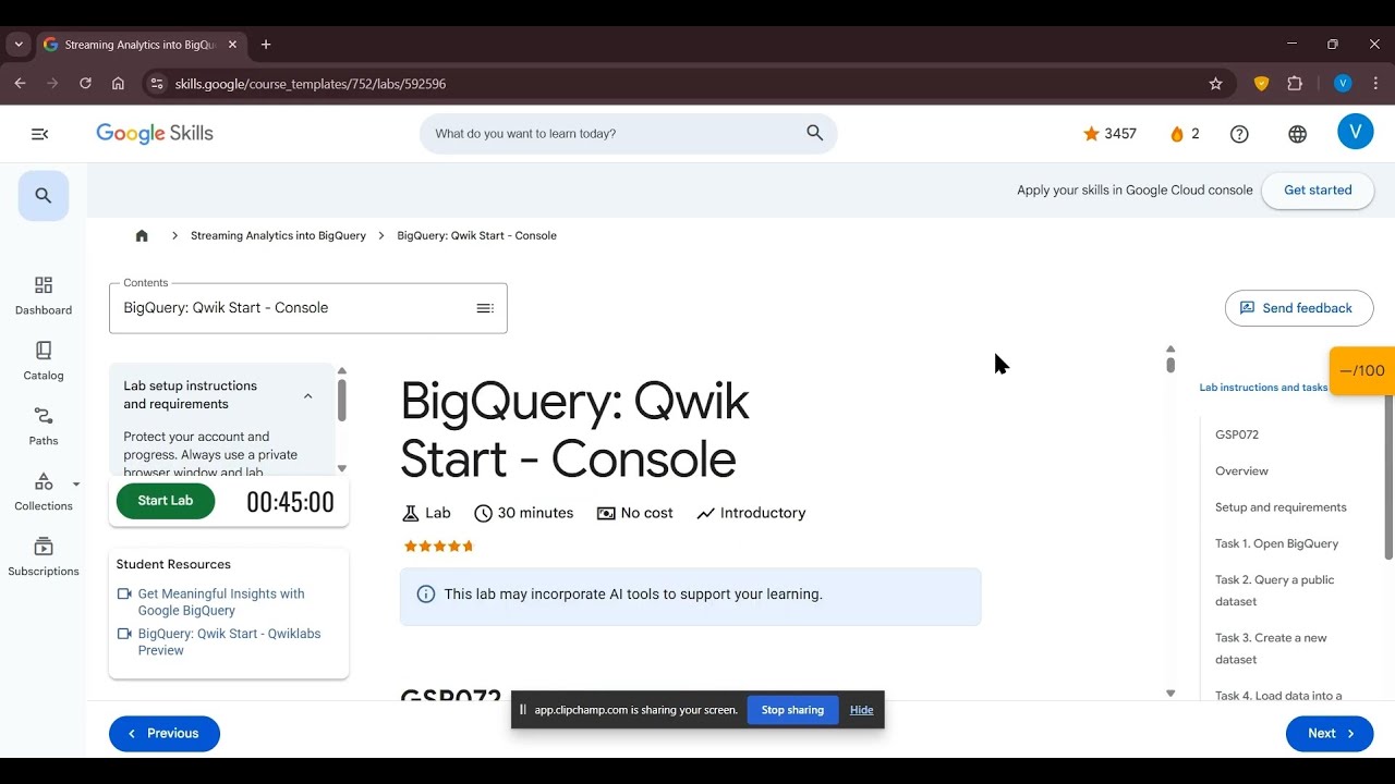 BigQuery: Qwik Start - Console | Streaming Analytics into BigQuery ...