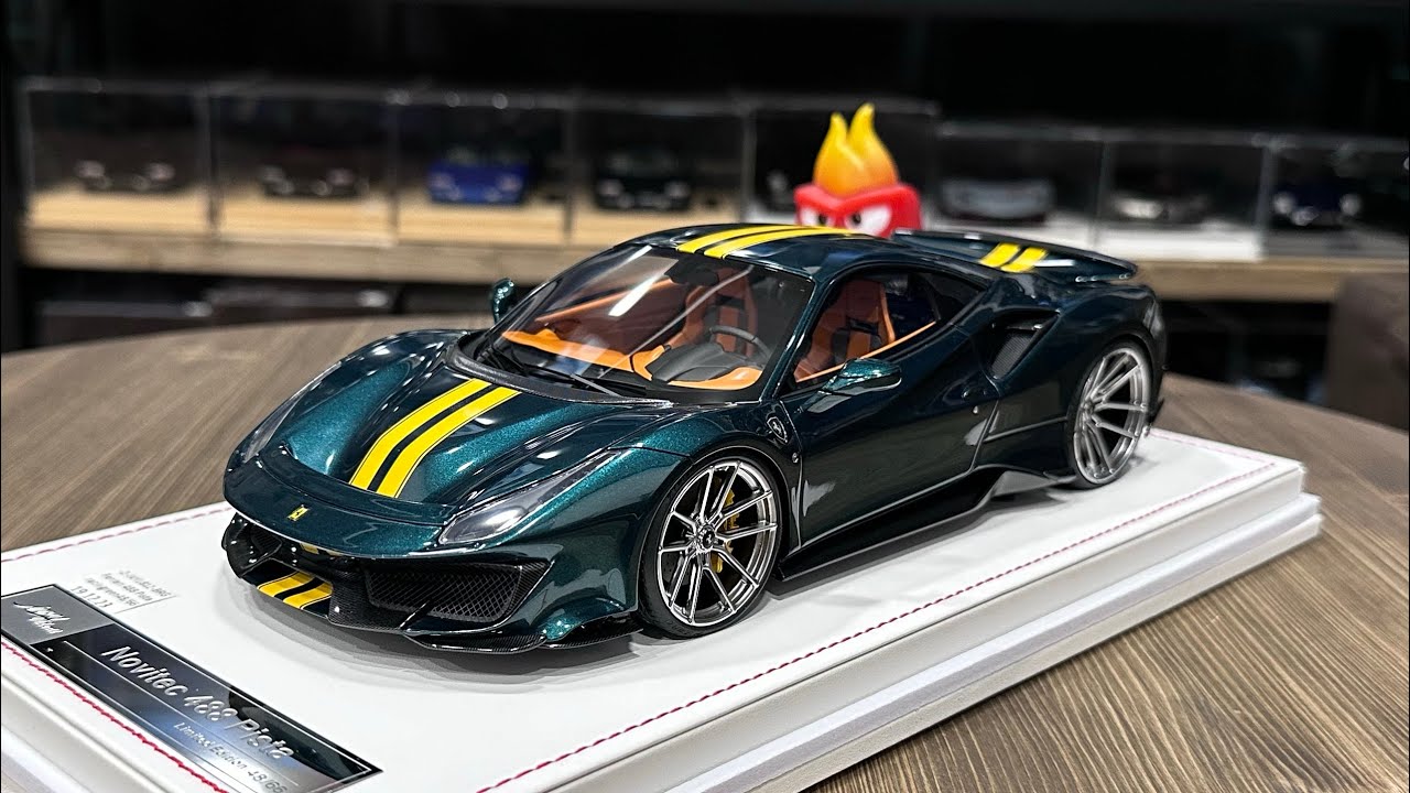 IVY (IVY1812-BRG) Ferrari 488 Pista racing green 48/66 1:18 - YouTube