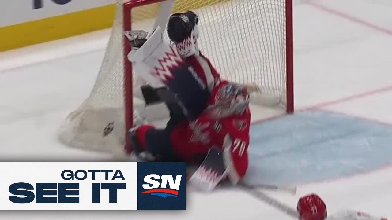 GOTTA SEE IT: Capitals' Charlie Lindgren Makes Cartwheel Glove Save ...