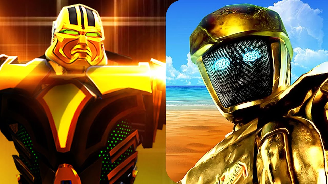 REAL STEEL WRB Zeus Gold VS Atom & Sarge & Aquabot & Bio War & Fat Boy ...