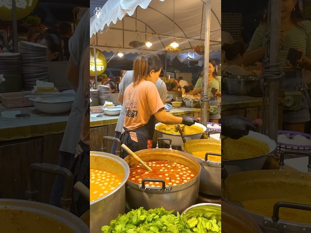 ขนมจีนโบราณชื่นอุรา บุฟเฟ่ต์ผักเยอะไม่อั้นนนน📍 : ร้านขนมจีนชื่นอุรา ตลาดนัดหัวมุม #eatguide