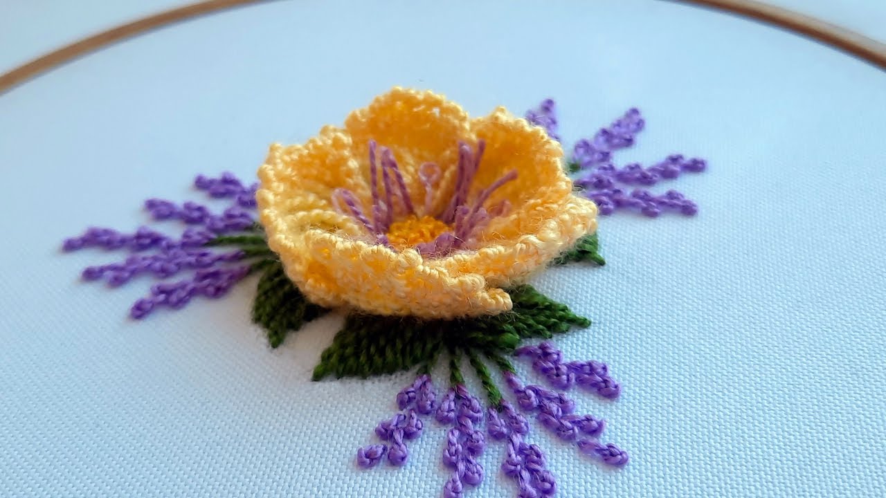 3D Flower Amazing Wool Embroidery - Get Creative - YouTube
