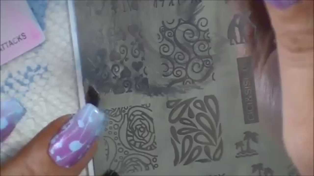 Purple Blue Gradient Easy Nail Stamping Tutorial - YouTube