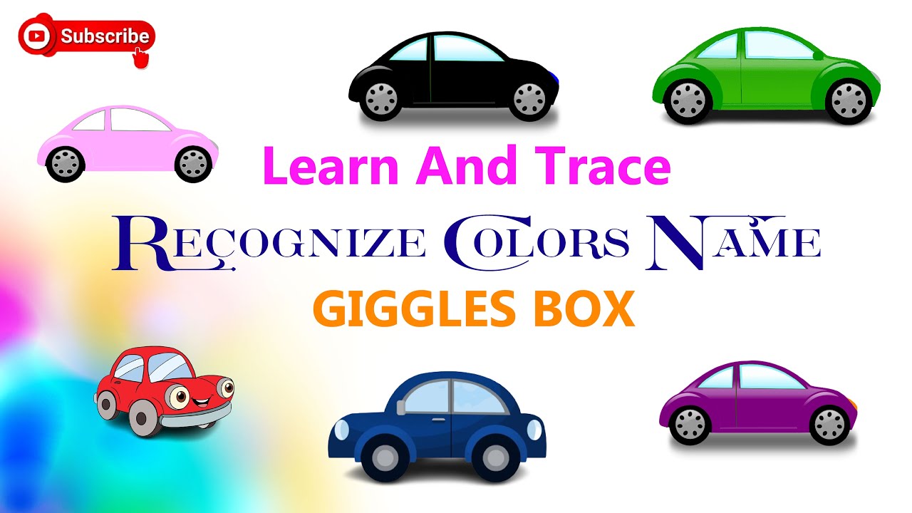 Colors Name || Recognize & Learn || Cars Color Trace || @Gigglesbox33 ...