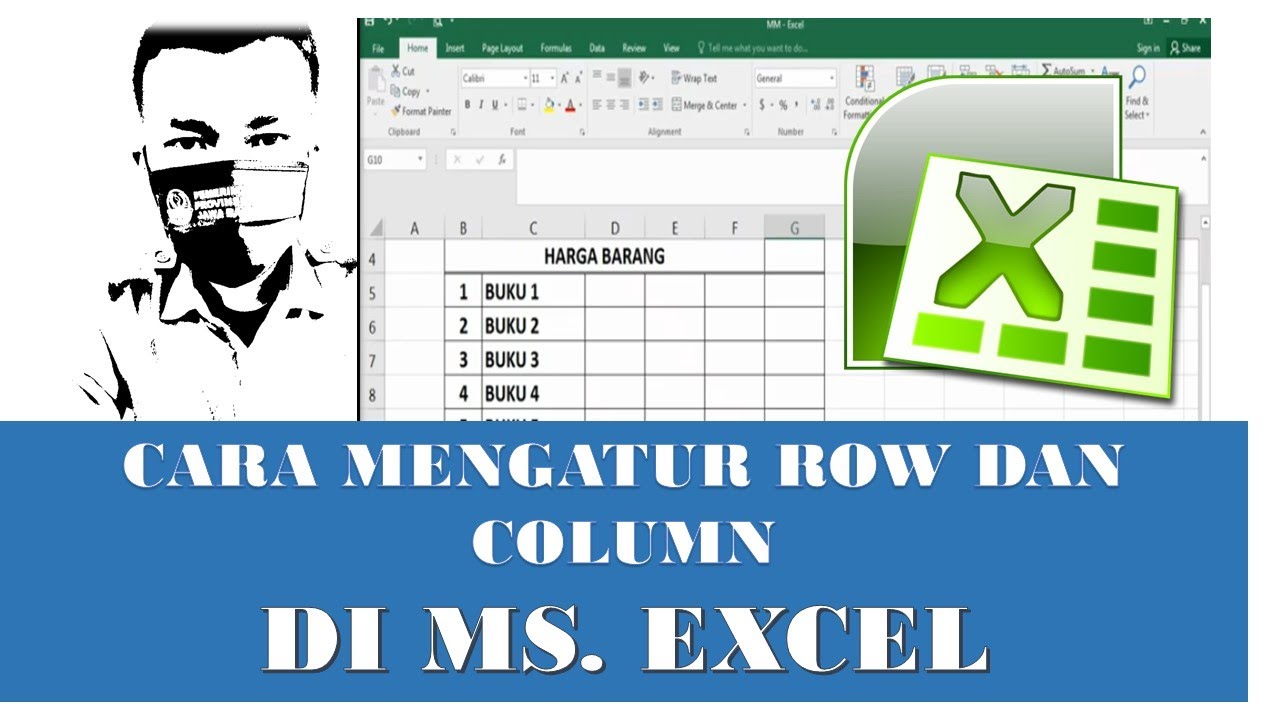 Cara mengatur row dan column di ms. excel - YouTube