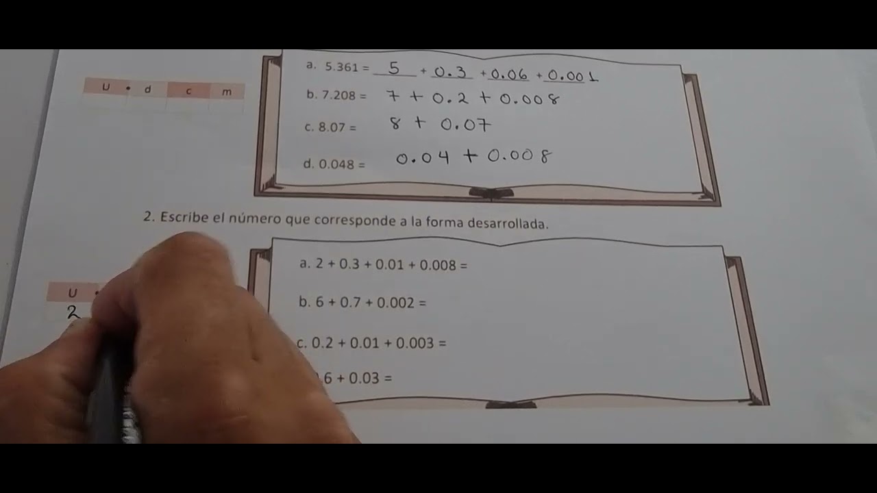 2.2 NUMEROS DECIMALES EN FORMA DESARROLLADA (CUADERNO DE EJERCICIO ...