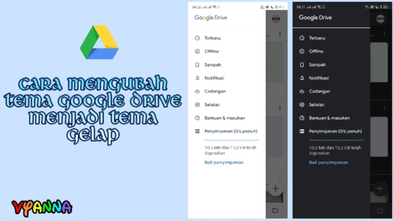 Cara Mengubah Tema Google Drive Menjadi Tema Gelap | Vyanna - YouTube