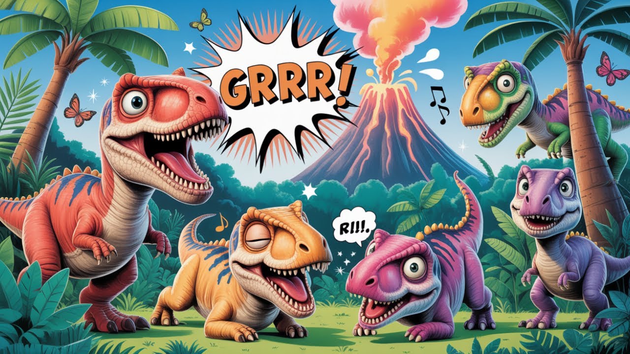 “Five Little Dinosaurs 🦖 | Fun Learning Song About Emotions for Kids ...