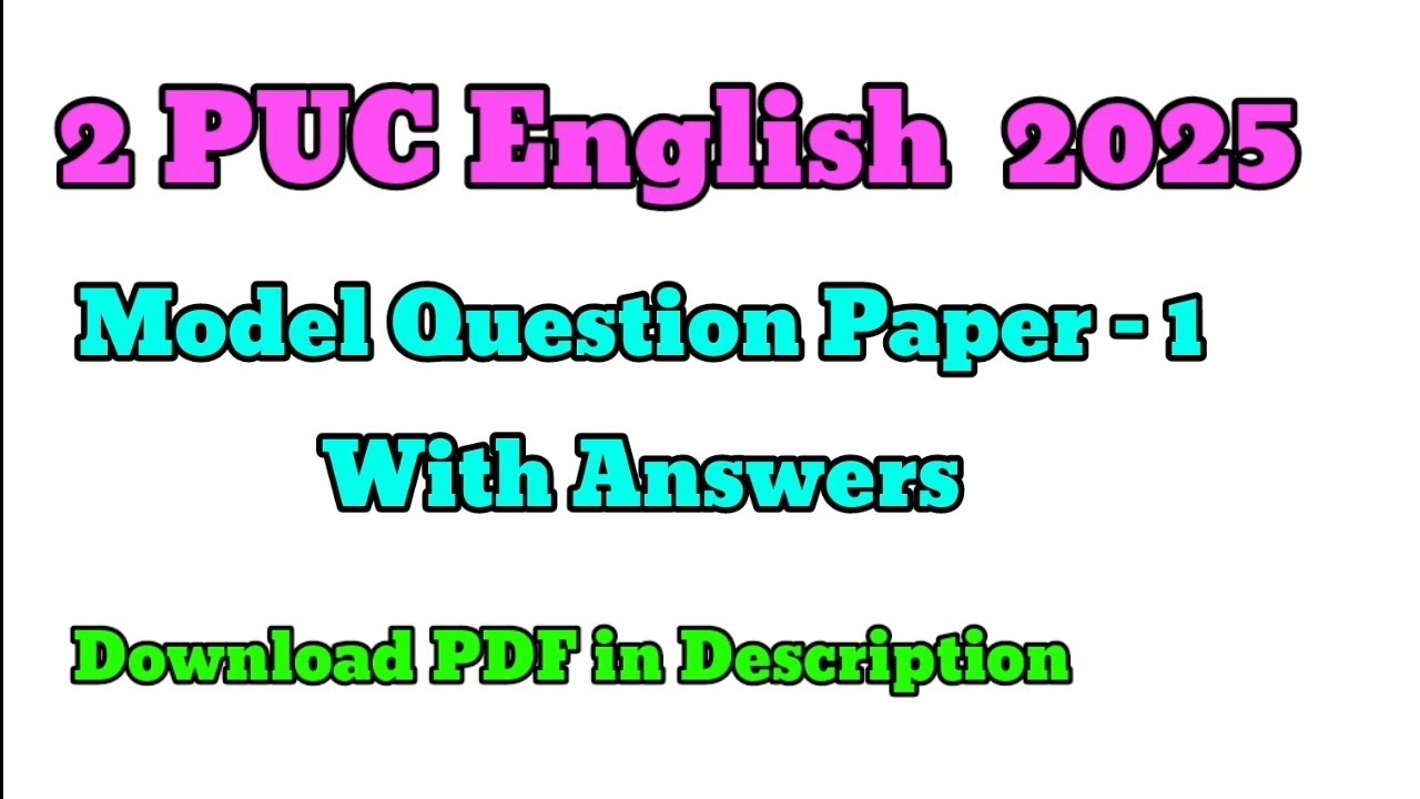 2nd puc english model question paper 1 2025 with answers ...
