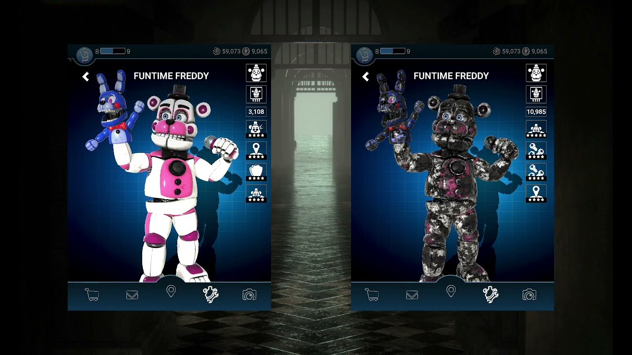 FNAF AR: Funtime Freddy 1-100% Comparison! - YouTube