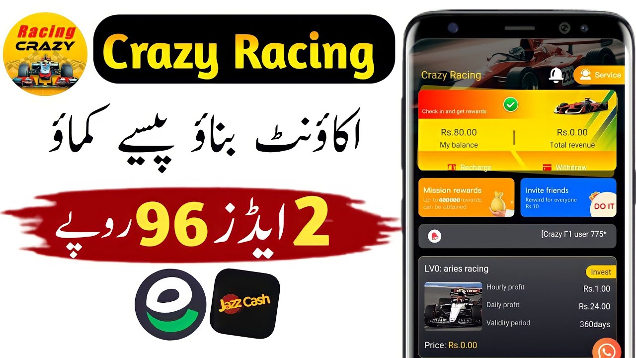 Crazy Racing Earning Website | Free Earning Website | Withdraw ...