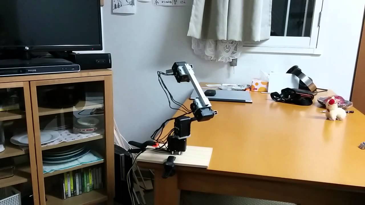 Dynamixel robot arm moving around smoothly - YouTube