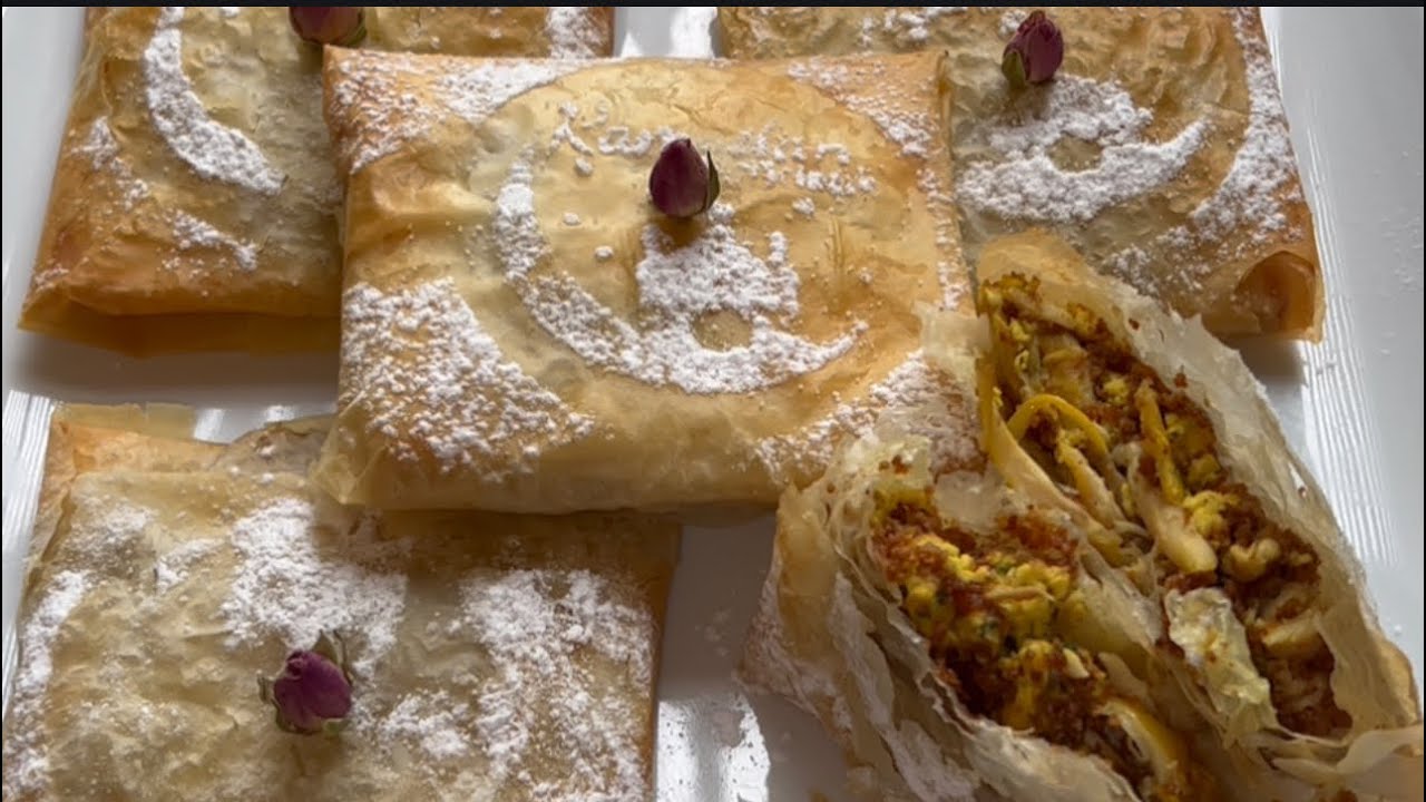 Mini pastillas au poulet et amandes carrés facile et rapide ( بسطيلات ...