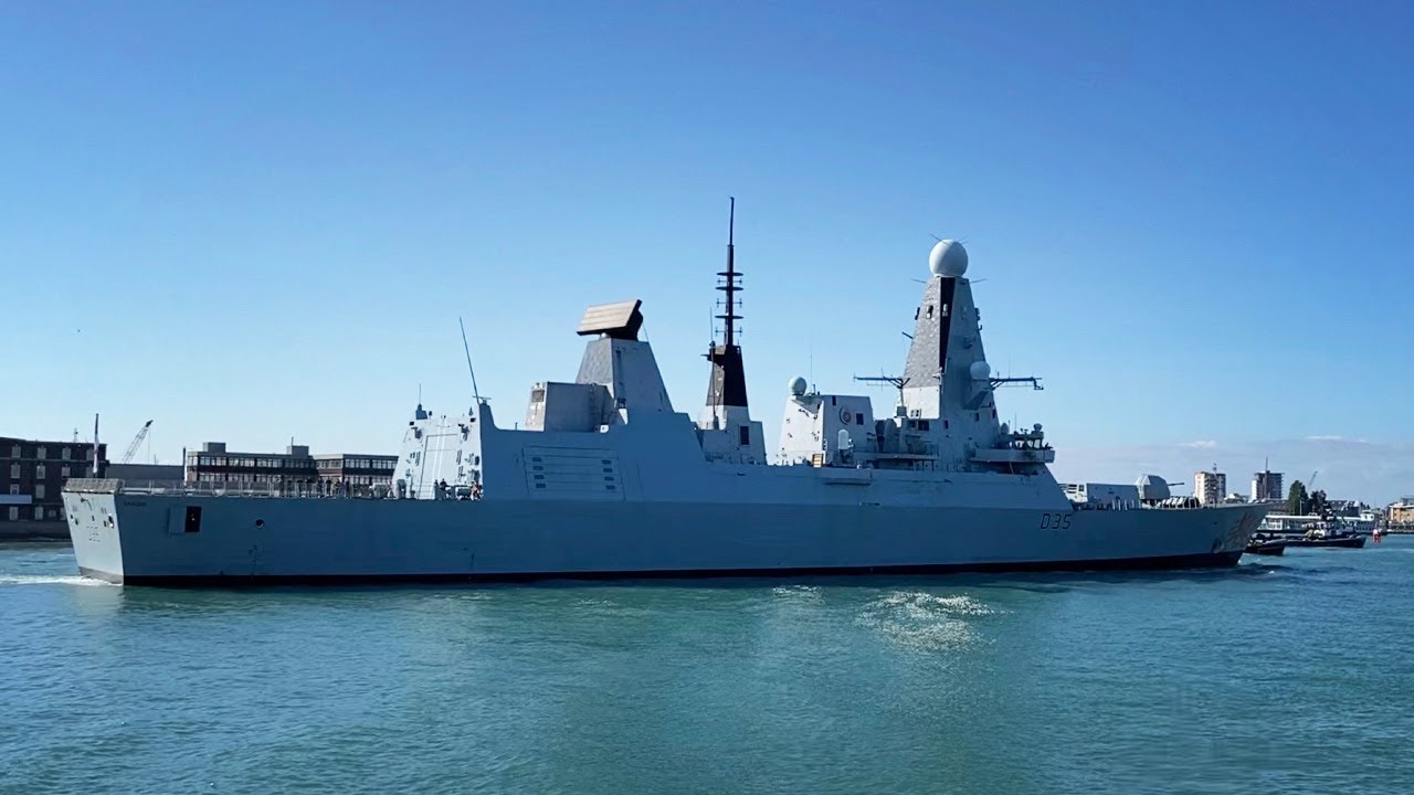 HMS Dragon arrives back in Portsmouth - YouTube