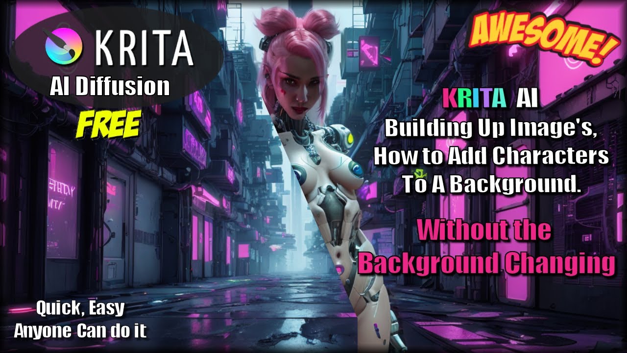 krita AI, Building Up A Image, Add Character to a Background. - YouTube