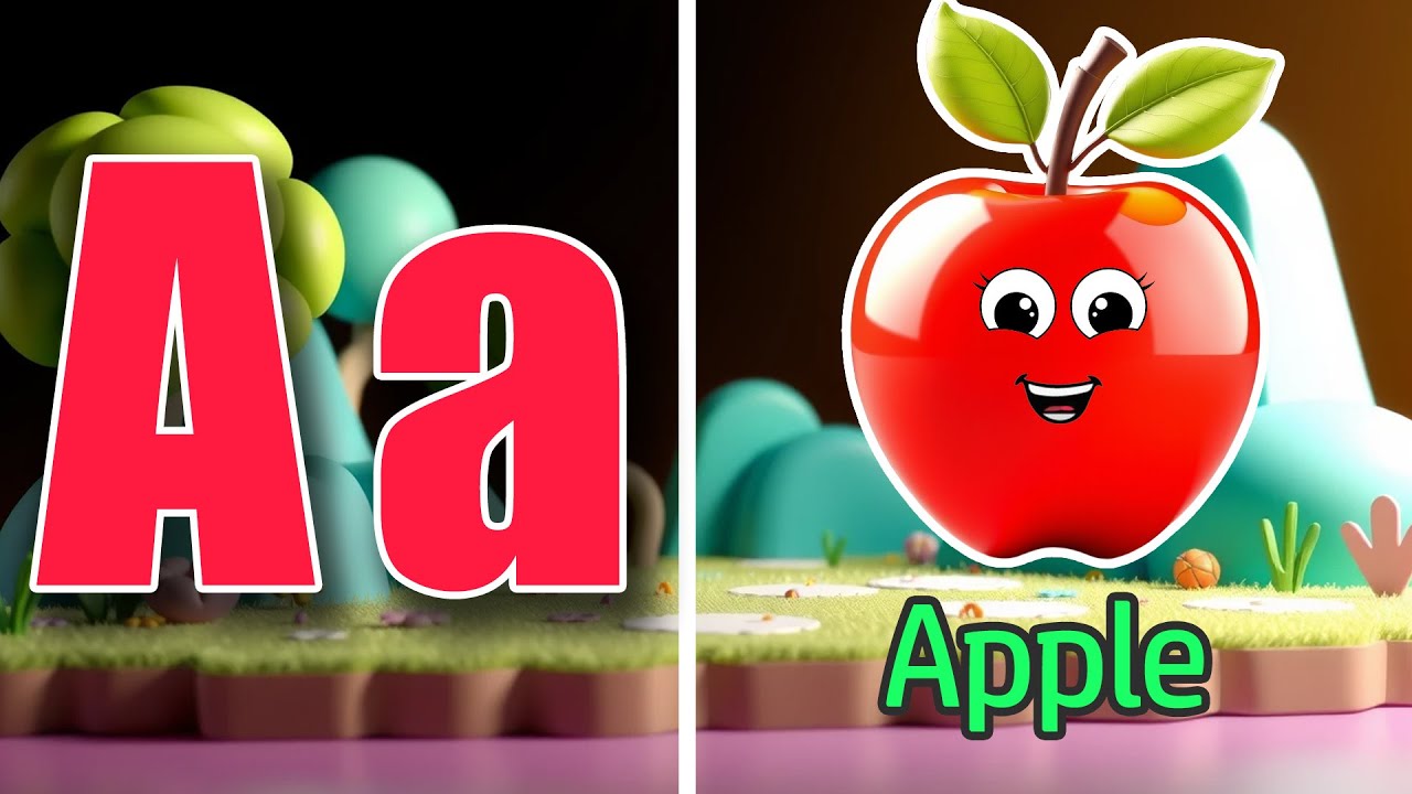 A is for Apple, ABC Phonics Song - Toddler Learning Song, Nursery ...