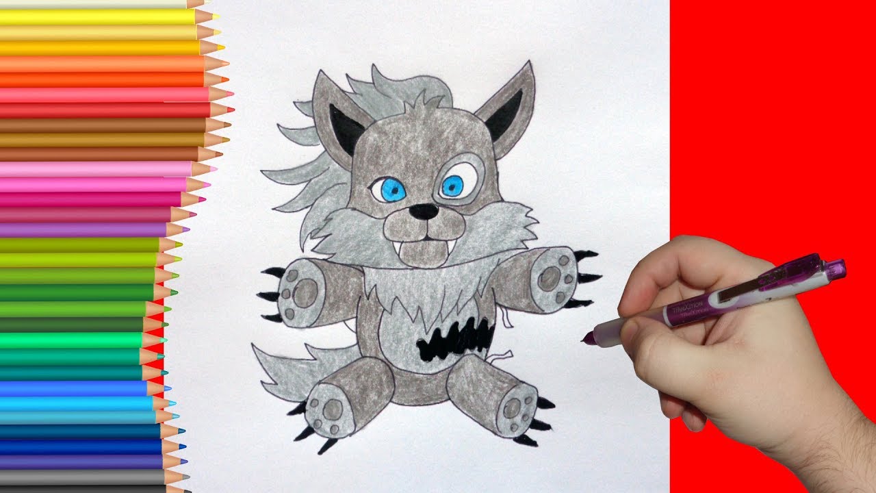 How to draw Twisted Wolf plush, FNaF, Как нарисовать Твистед Волка плюш ...