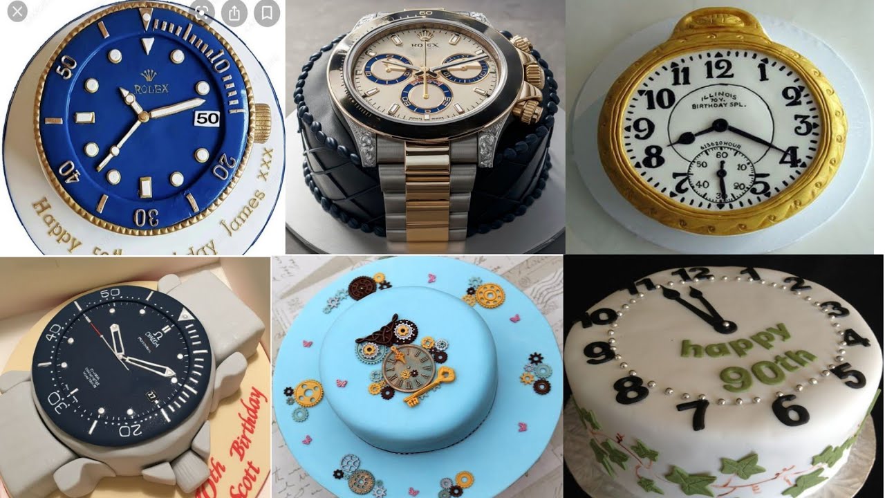 Watch cake ideas | Clock cake designs | Best watch and clock cake ...