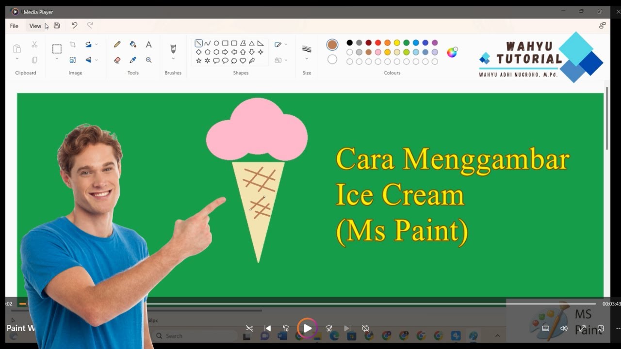 Cara Menggambar Ice Cream dengan Ms Paint #drawingicecream #mspaint ...