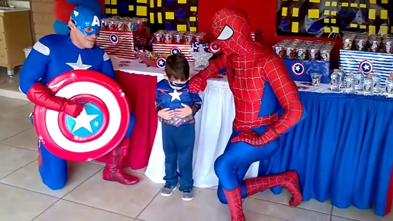 Captain America Fiestas infantiles con Payasos y Botargas - YouTube