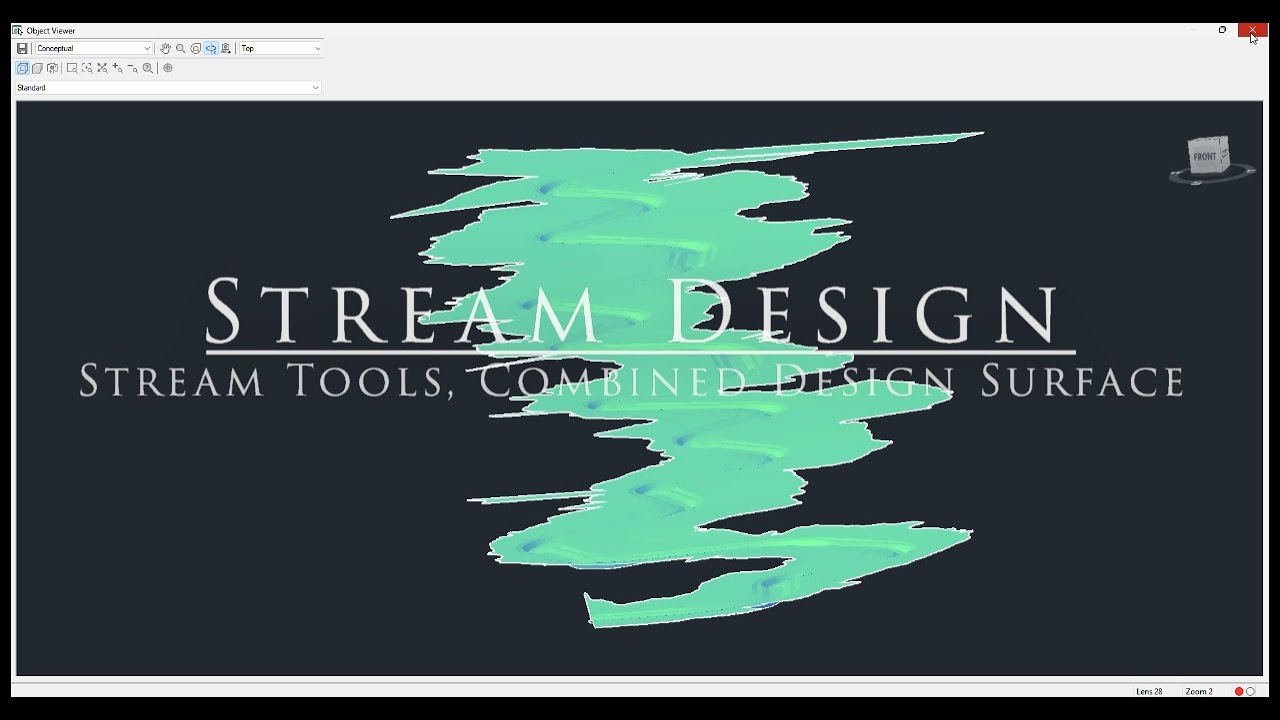 4 - Bankfull profile, Stream Tools, and combined design surface in ...