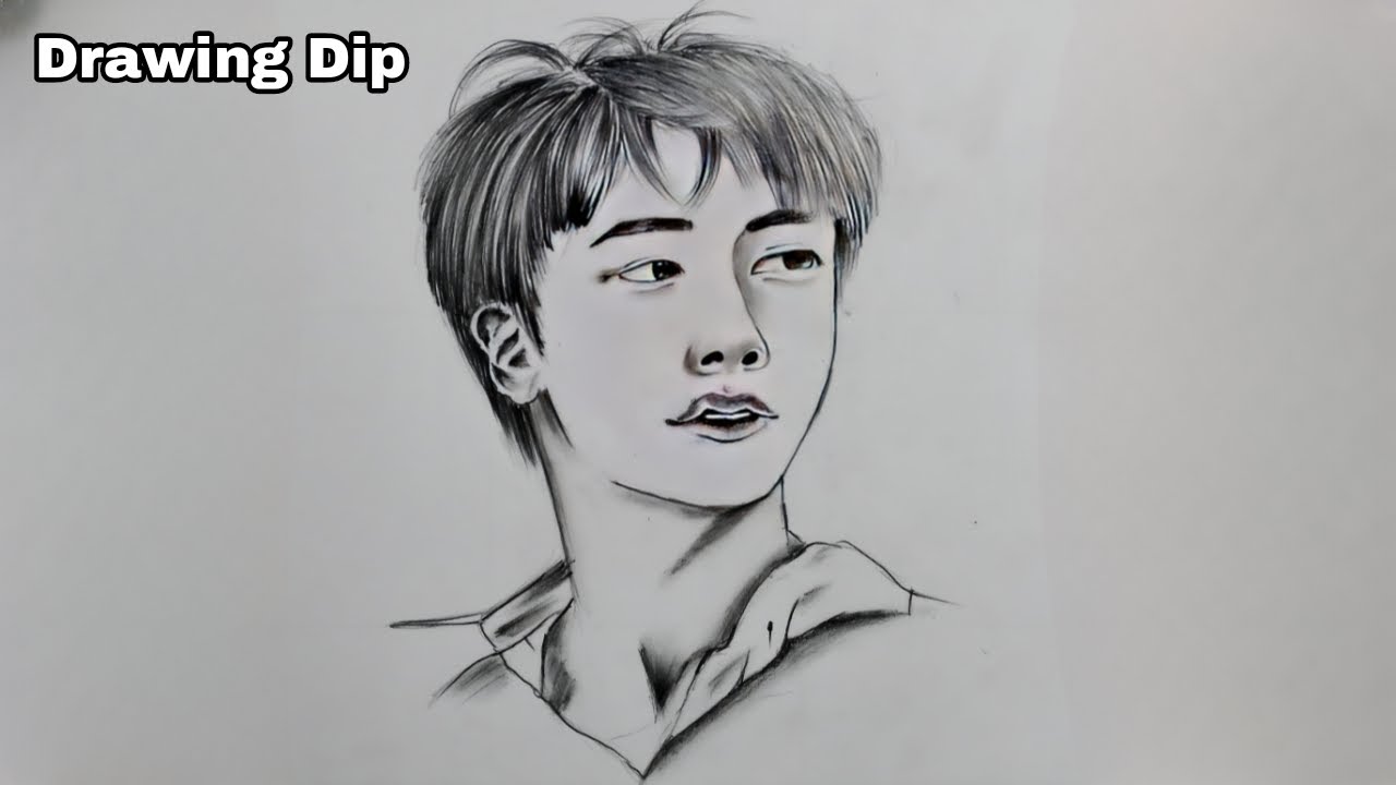 Happy Birthday Special BTS Jin Drawing || How to draw BTS Jin || Kim ...