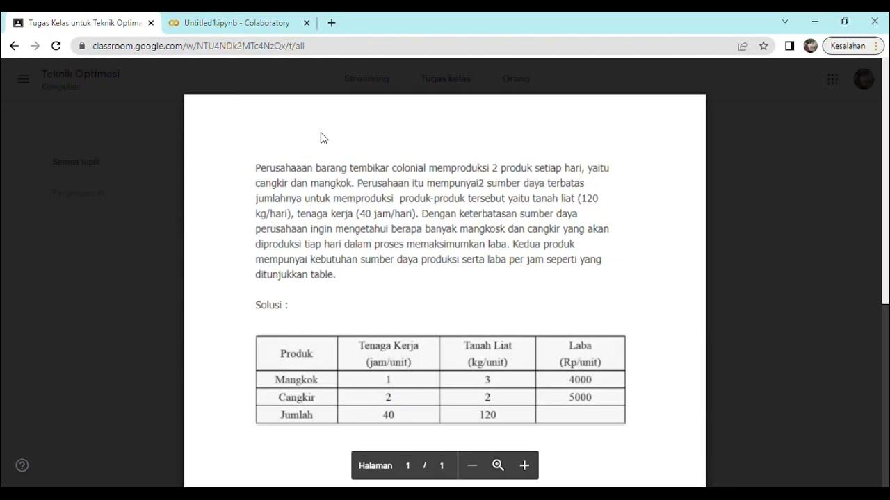 Pengaplikasian Google Collab Untuk Mencari Penyelesaian Masalah Integer Programming - YouTube