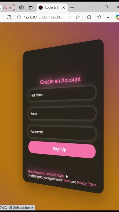 Amazing Login & Sign Up Page using HTML, CSS and JavaScript #shorts #javascript - YouTube