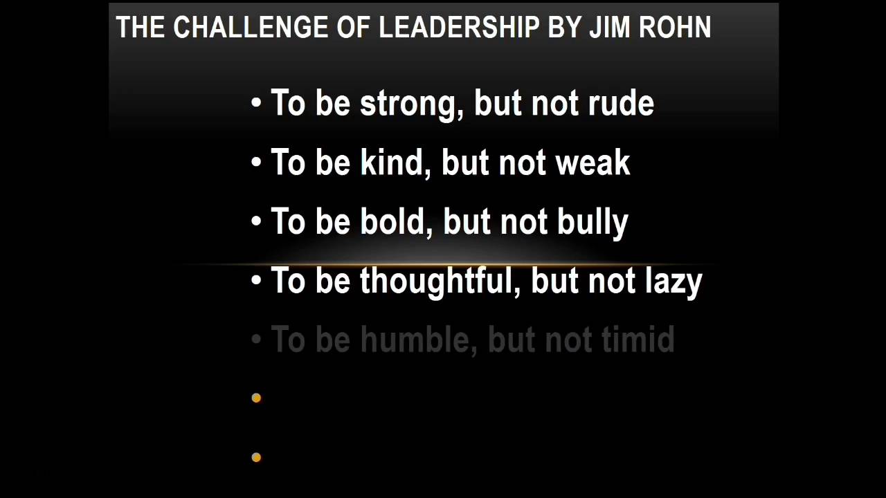 The challenge of leadership by Jim rohn - YouTube