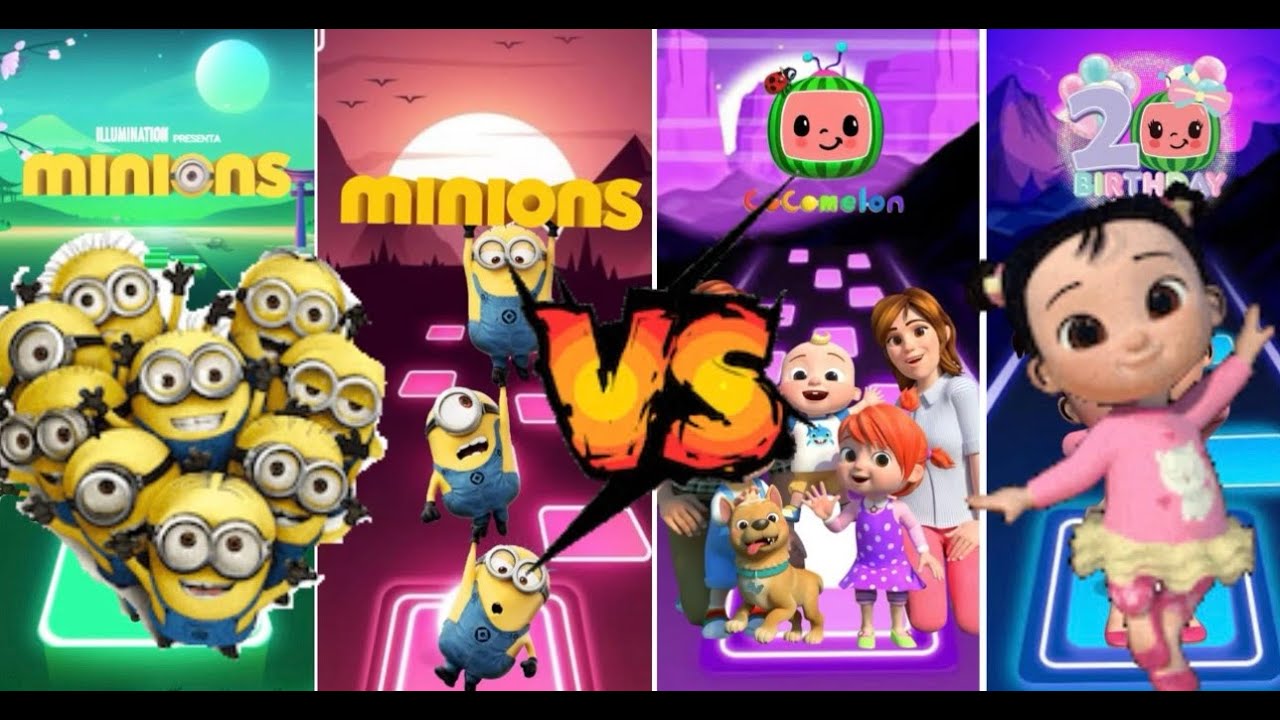 Tiles Hop | Minions Family vs Cocomelons Family | - YouTube