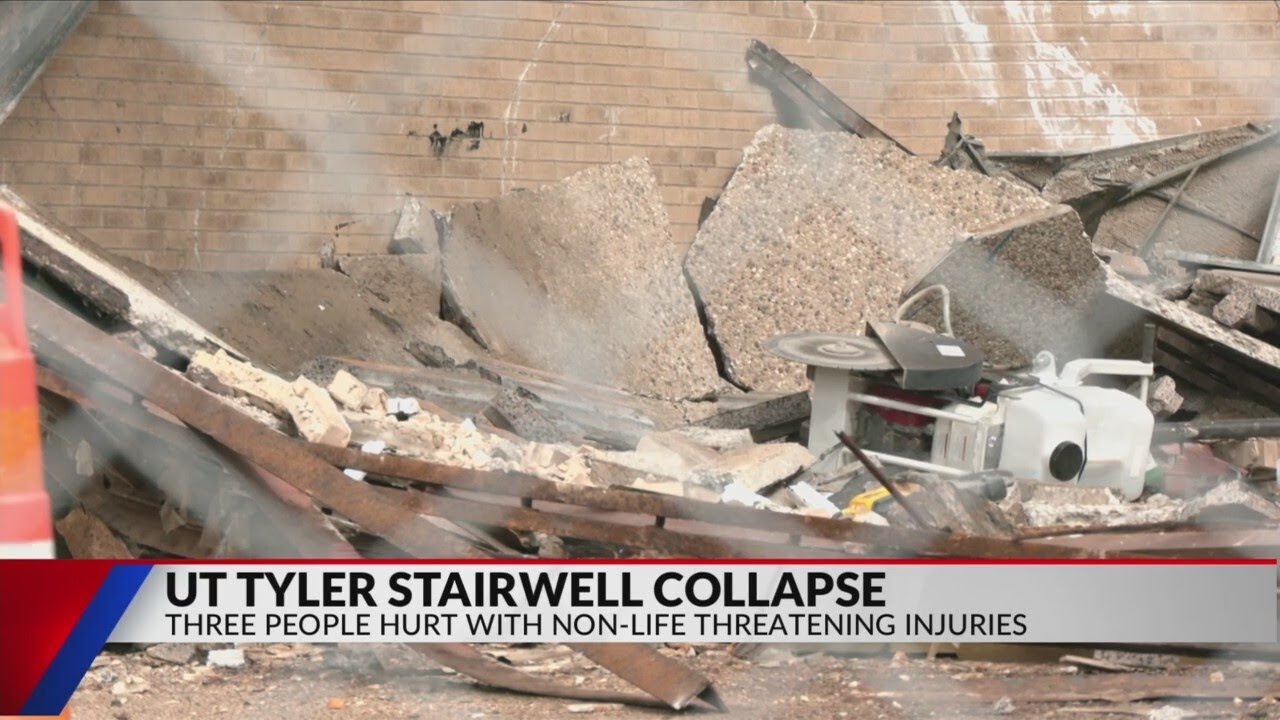 Injuries reported after UT Tyler stairwell collapse - YouTube