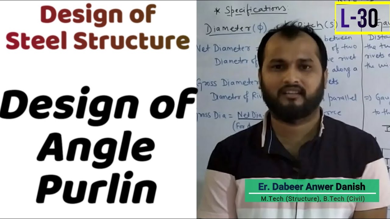 Design of Angle Purlins in Roof Trusses || Design of Steel Structure L ...