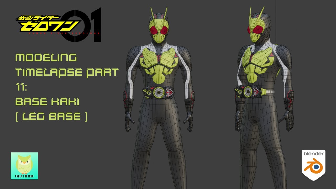 Modeling Kamen Rider Zero One part 11 - Base Kaki [Blender 2.92 ...