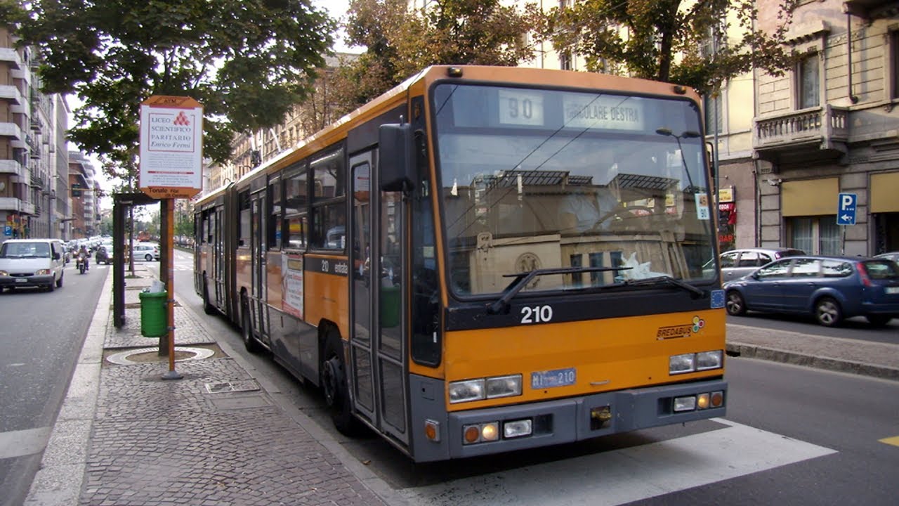 ATM 200 Filobus sulla linea 91 Milano【トロリーバス走行音】 - YouTube