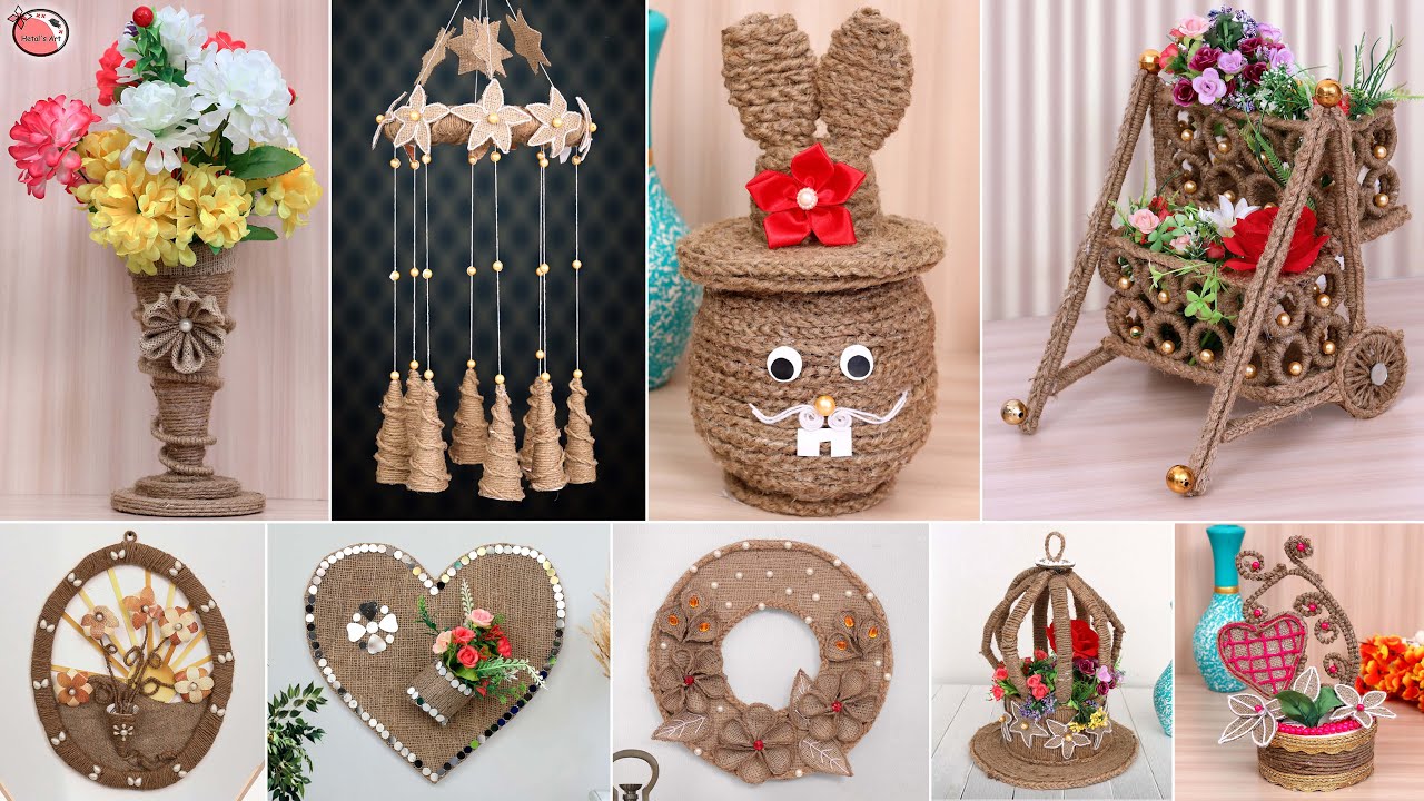 9 Wonderful Jute Craft DIY!!! Creative Jute ideas - YouTube