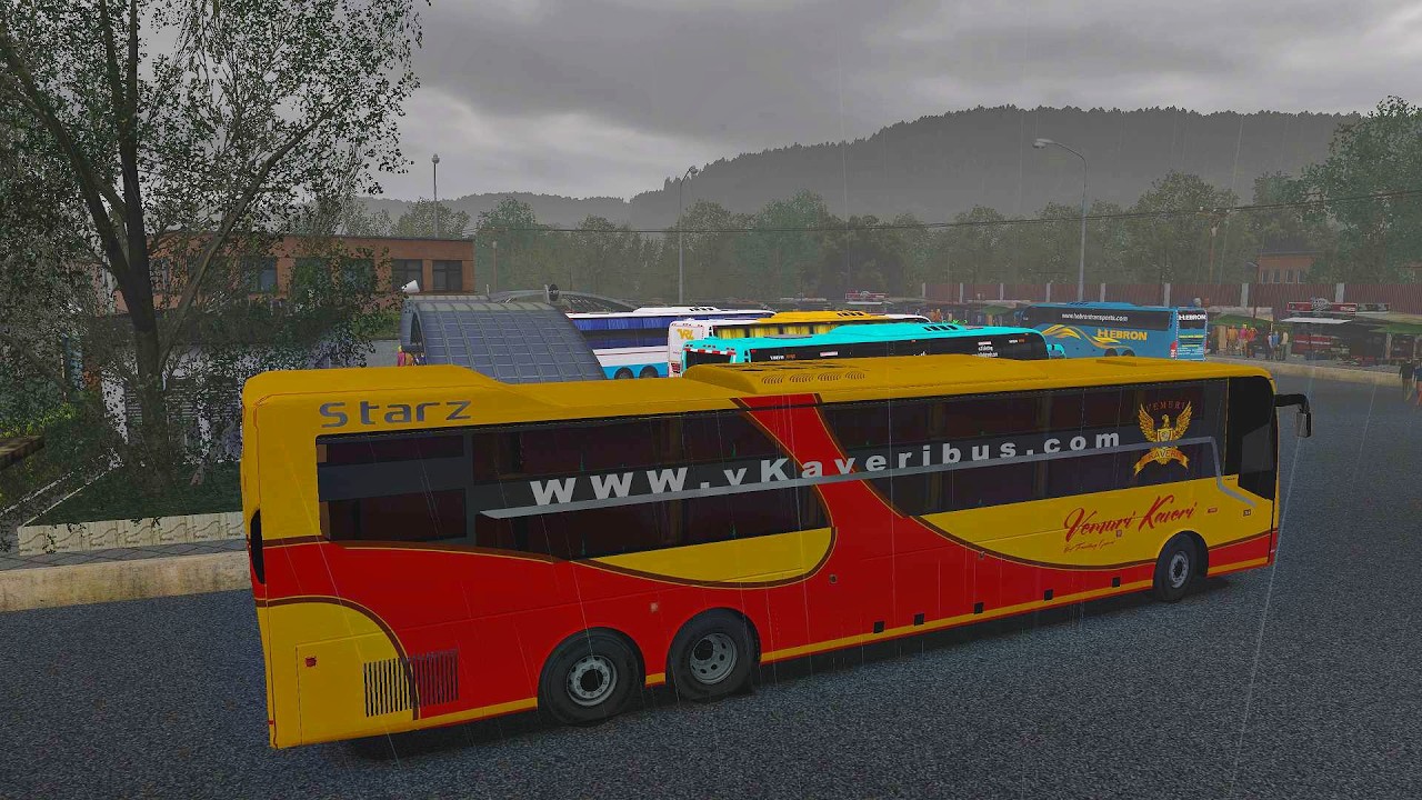 Volvo Starz Bus Driving In Heavy Rain And Foggy Weather - Ets2 Gameplay ...