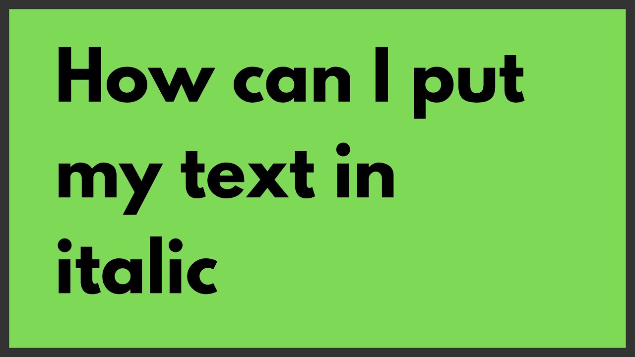[Simple] CSS tricks - Italic text - YouTube