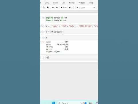 Converting Dictionary into Series in Pandas #datascience #pandas #dictionary #shorts - YouTube