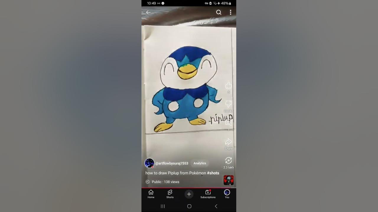 how to draw Piplup from Pokémon #shots - YouTube