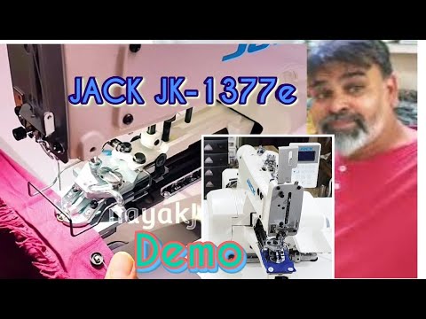 Jack button stitching machine #JK1377e #demo how to install sewing machines - YouTube