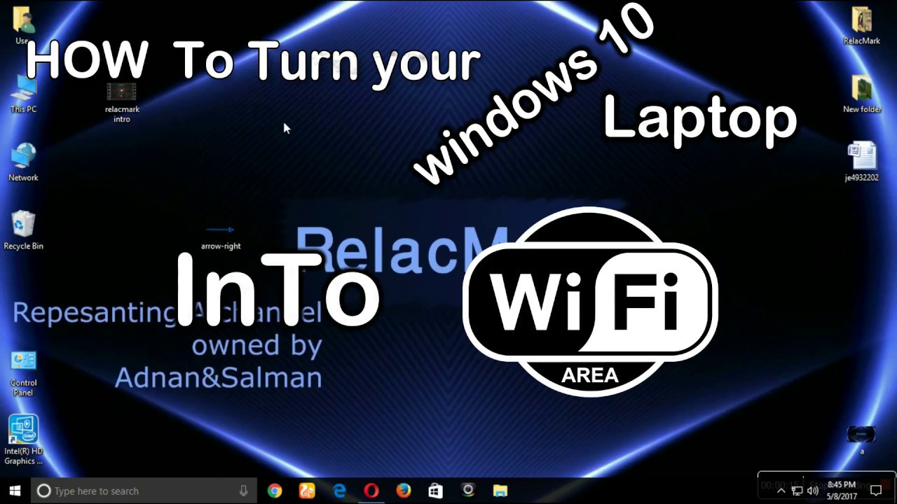 How to turn your windows-10 laptop into WiFi. - YouTube