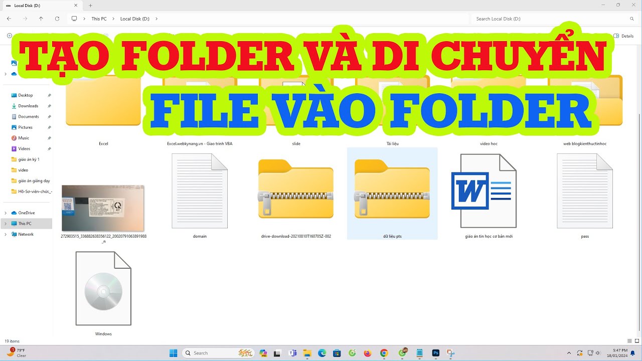 Cách tạo folder và di chuyển file vào folder - YouTube