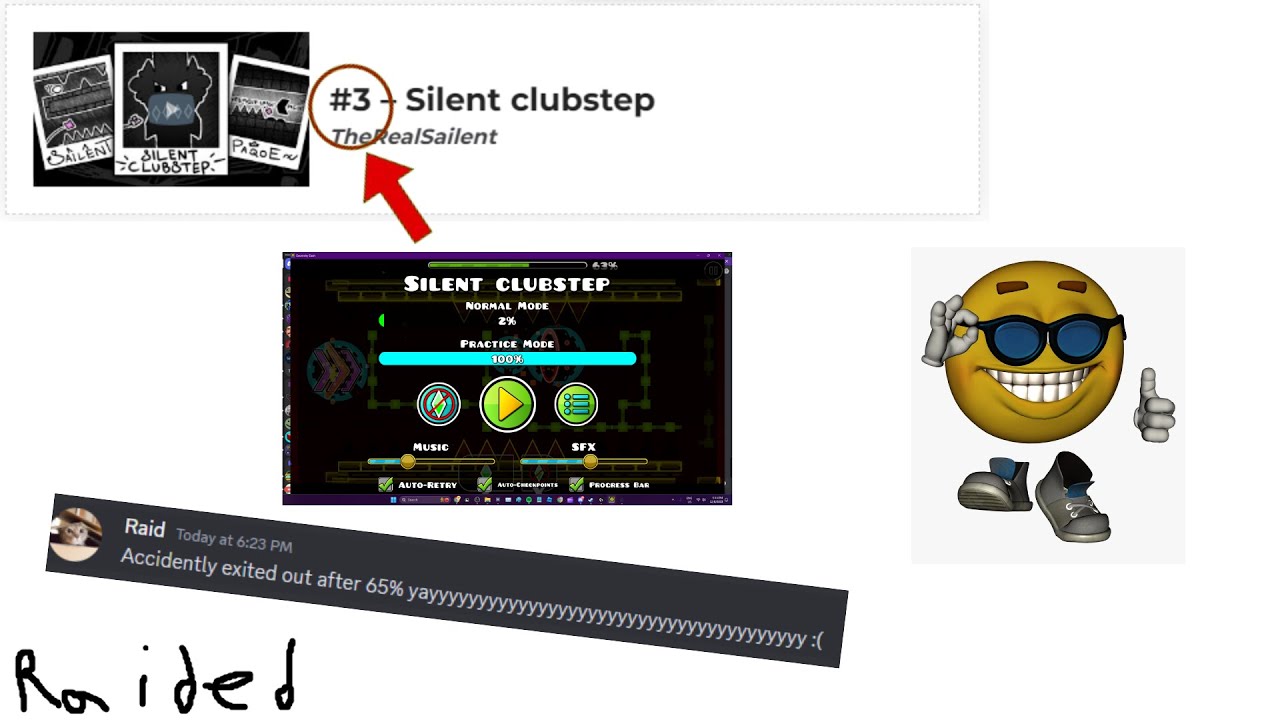 Silent Clubstep (Top 3) 65% Practice Mode [PB] - YouTube