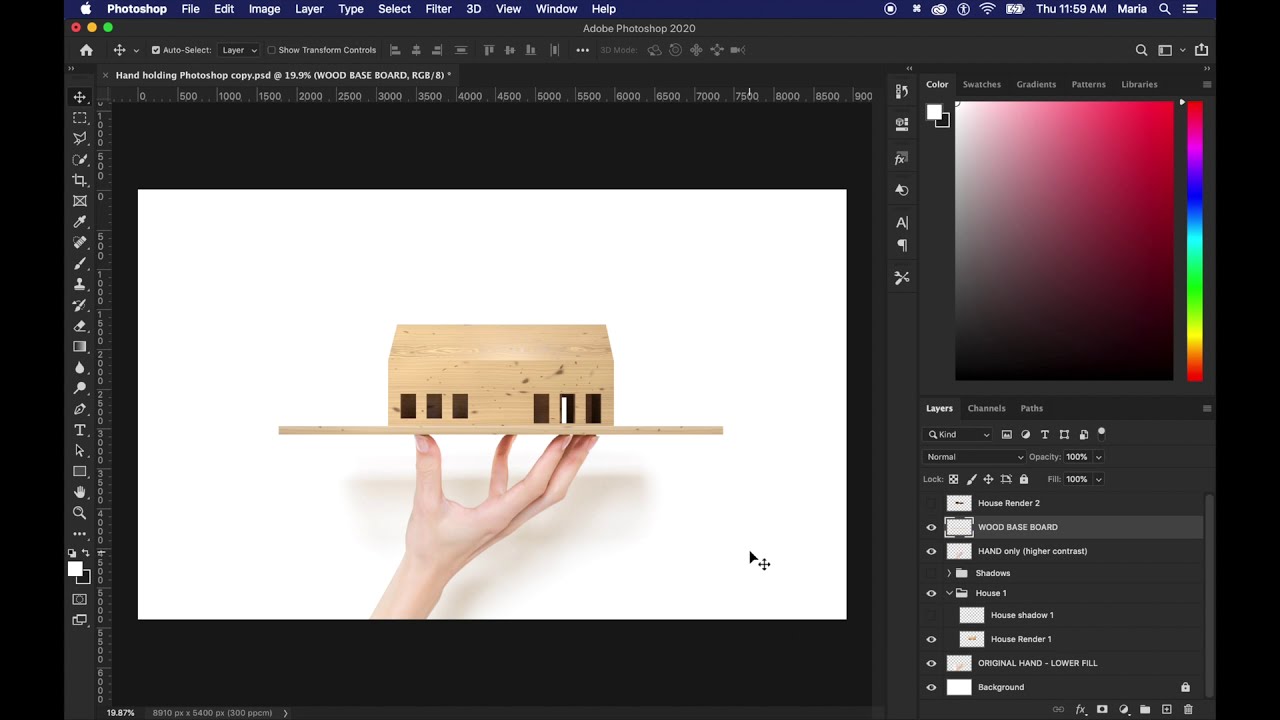 Photoshop MockUp: Hand Holding Model Tutorial - YouTube