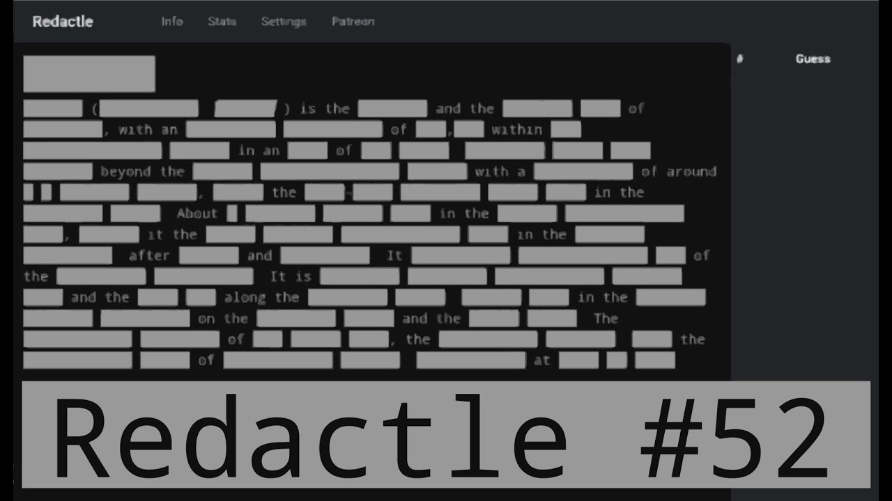 Redactle No. 52 - YouTube
