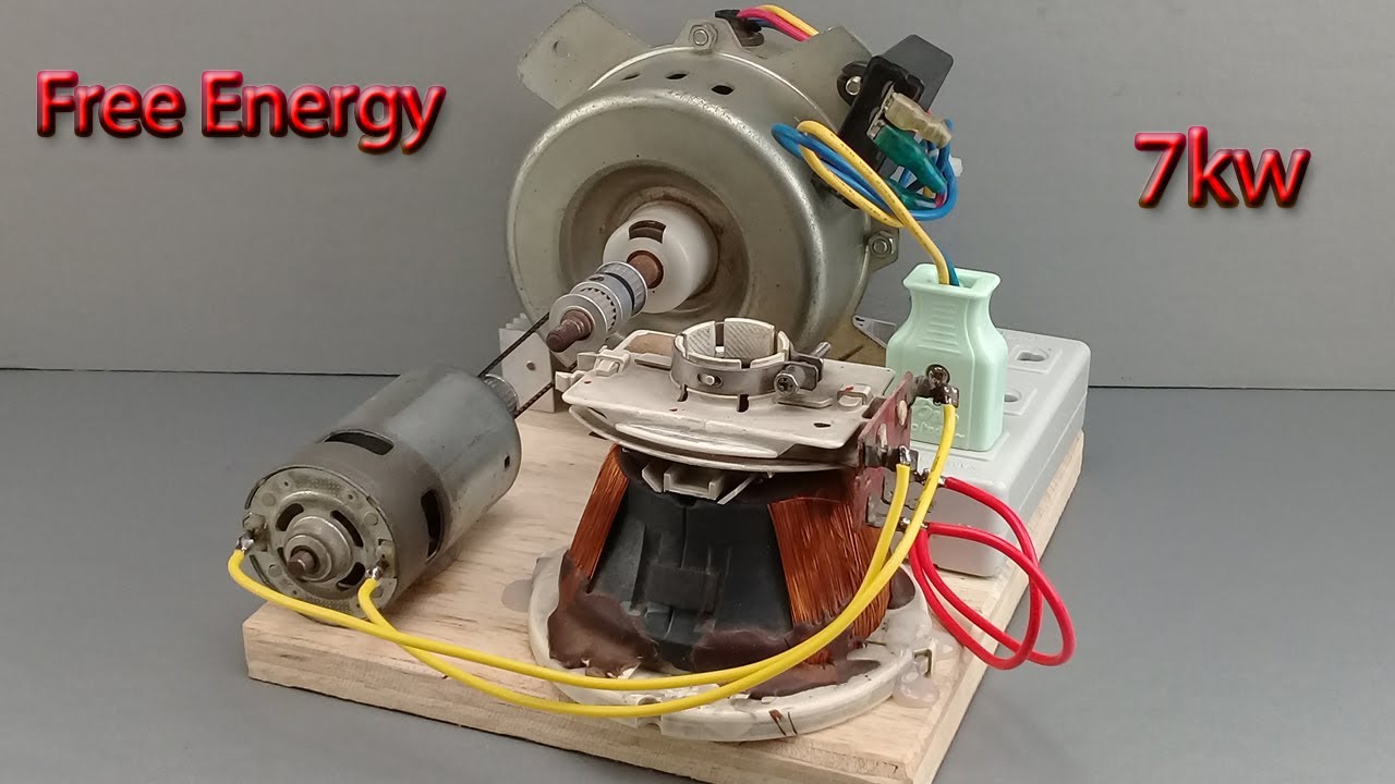 How To Make Free Energy Generator With TV Tools & Fan Motor Connect ...