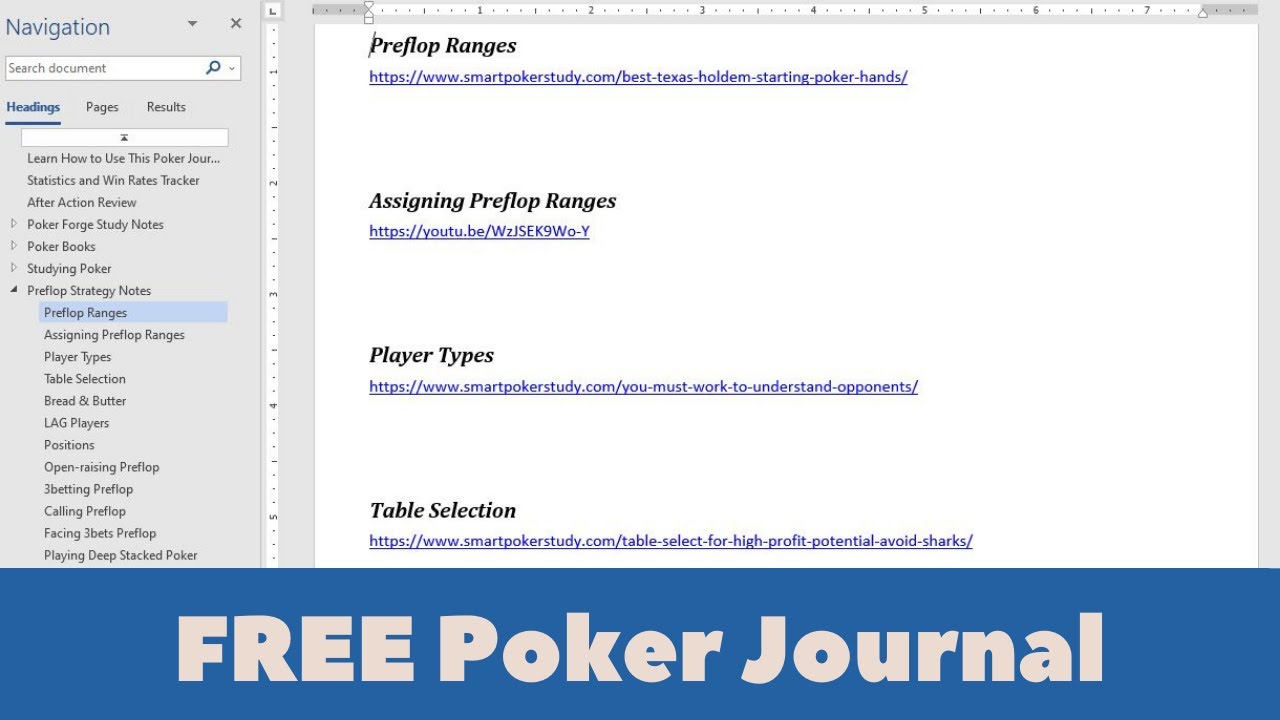 How to Use the FREE Smart Poker Study Journal - YouTube