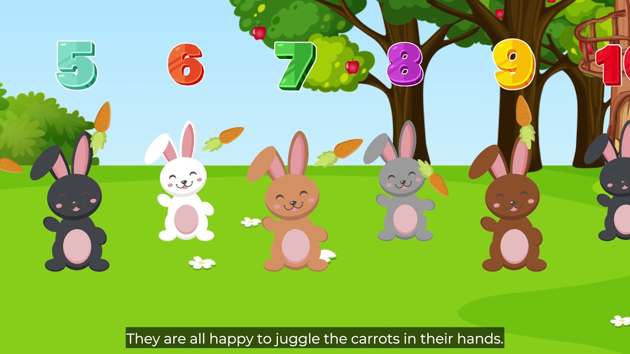 Les Lapins Dans Le Jardin - Compter de 1 á 10 ( Learn how to count from ...
