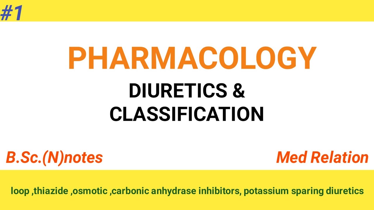 Part -1 Diuretics and it's Classification | pharmacology | B.Sc.Nursing ...