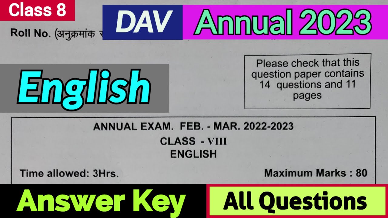DAV Class 8 English Annual Exam Questions Paper 2023 Asnwer Keys dav-class-8-english-annual-exam-questions-paper-2023-asnwer-keys